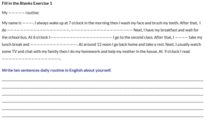 Write Ten Sentences Daily Routine in English