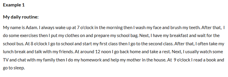 Write Ten Sentences Daily Routine in English